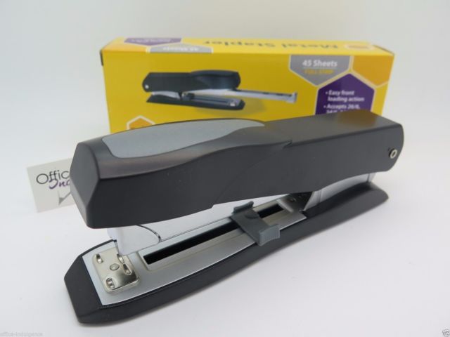MARB90115 - Marbig Stapler F/Strip Front Load 45 Sheet Black 90115